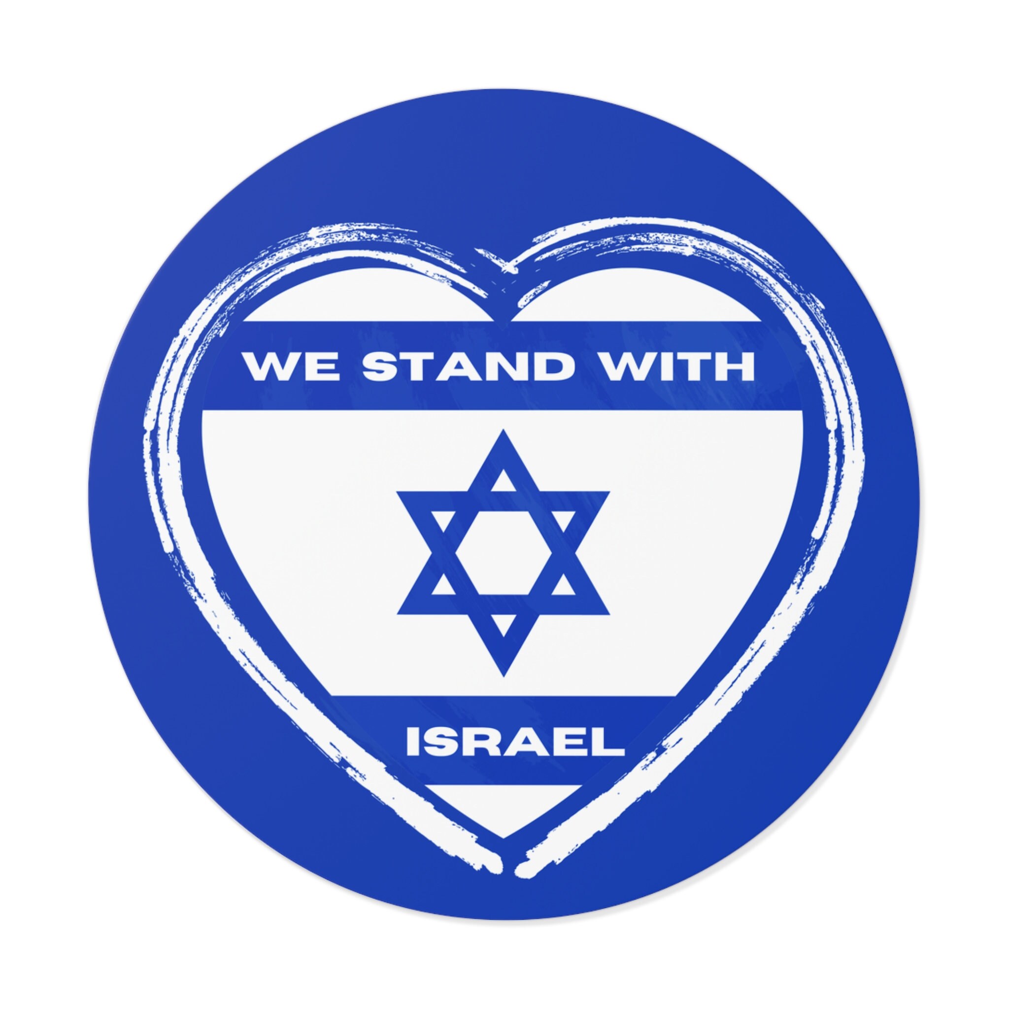 We Stand With Israel Round Vinyl Stickers Support Israel Flag Sticker ...