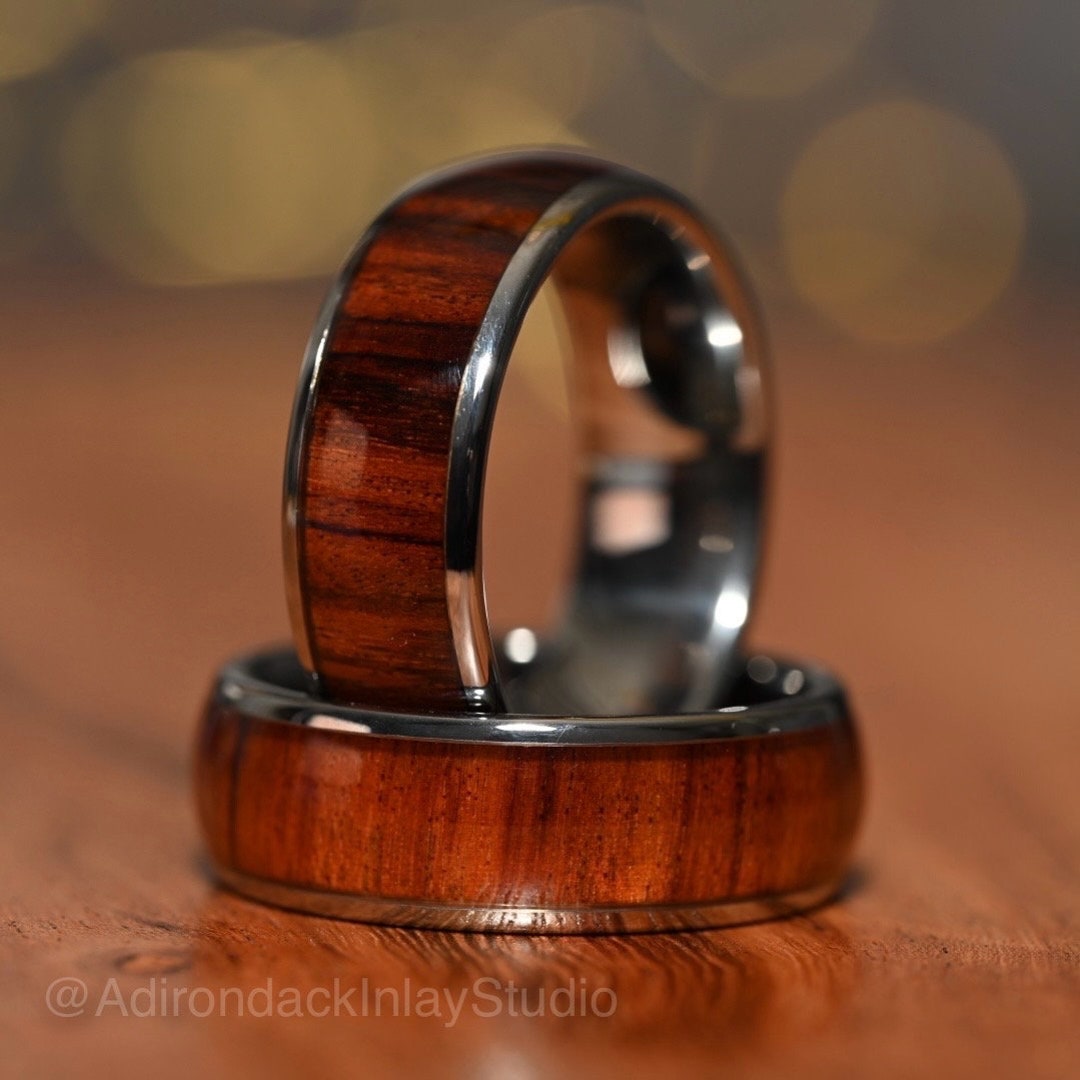 8mm Koa Wood Ring, Wood Wedding Band, Nature Inspired Ring, Mens ...