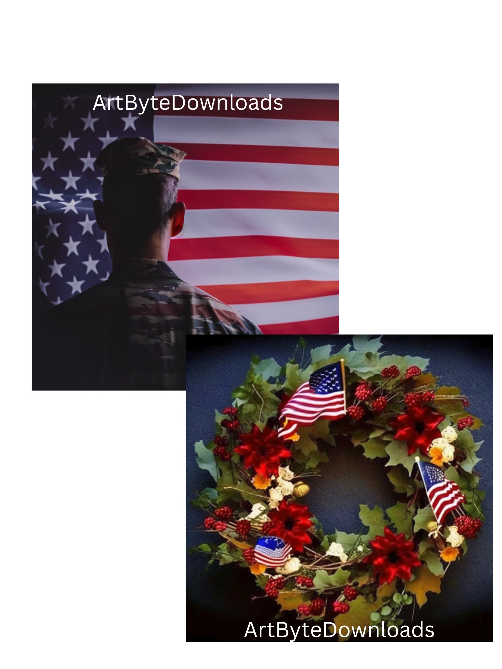 Memorial Day Clipart Bundle - 10 High-quality JPG Images for Wall Art ...