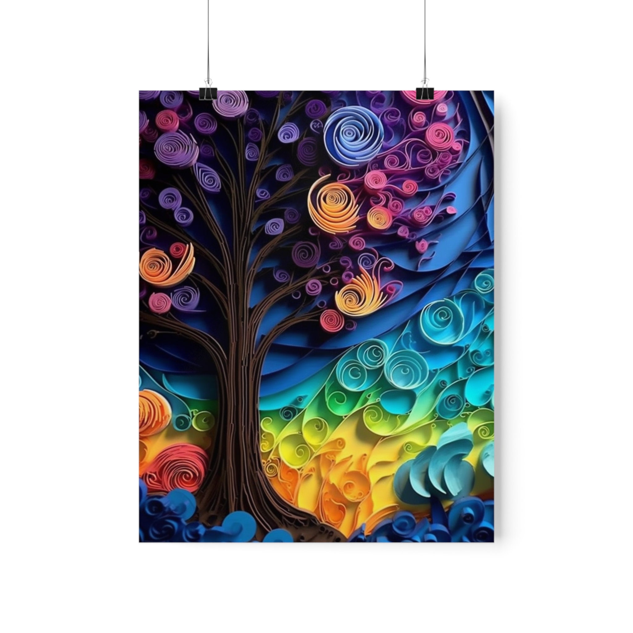 Whimsical Divine Forest Quilling Art Cuatro on Premium Matte Vertical ...