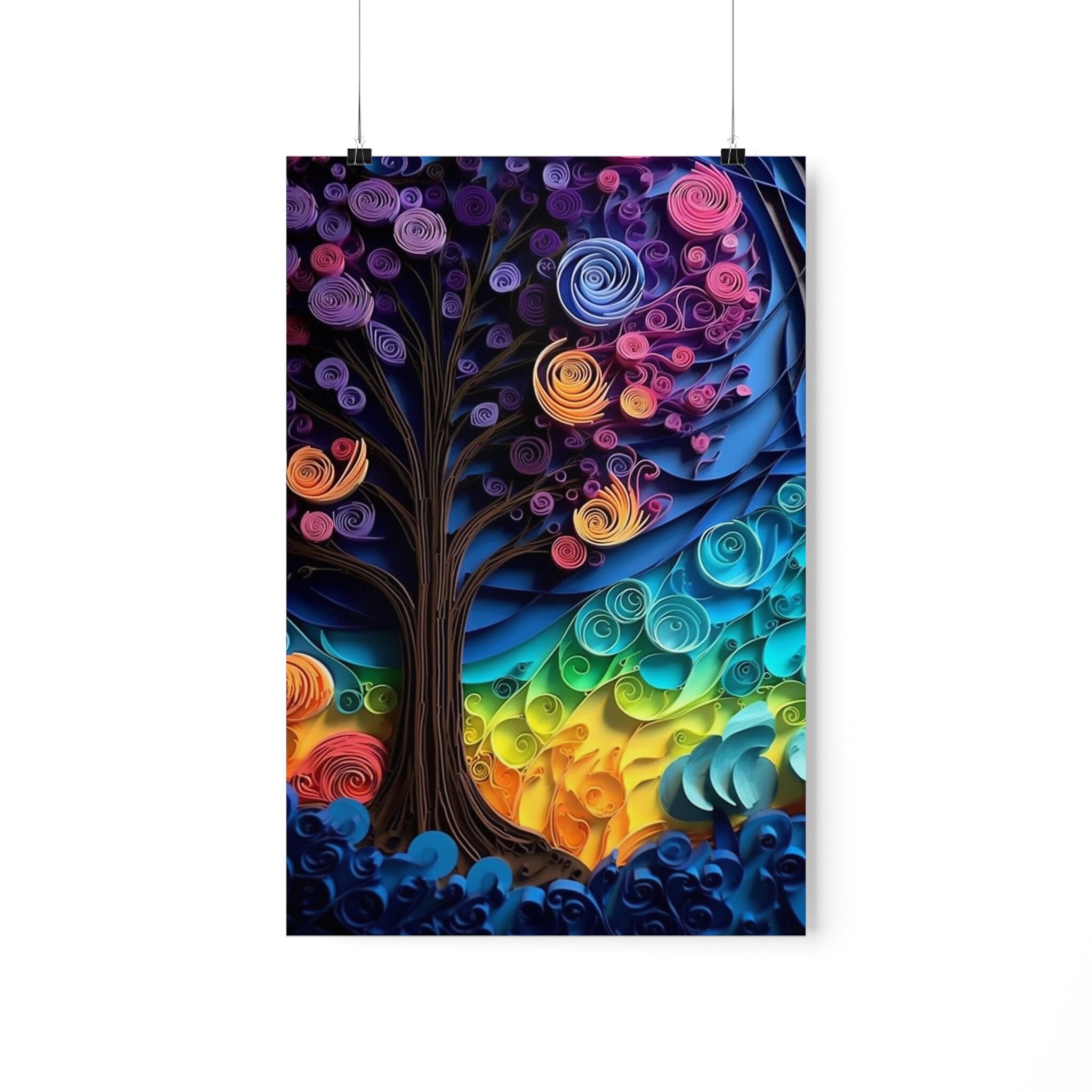 Whimsical Divine Forest Quilling Art Cuatro on Premium Matte Vertical ...