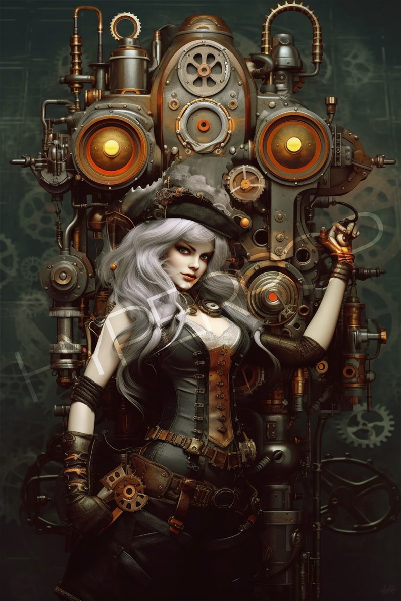Steampunk Queen Steampunk Sci-fi Art-abstract Digital Print-steampunk ...
