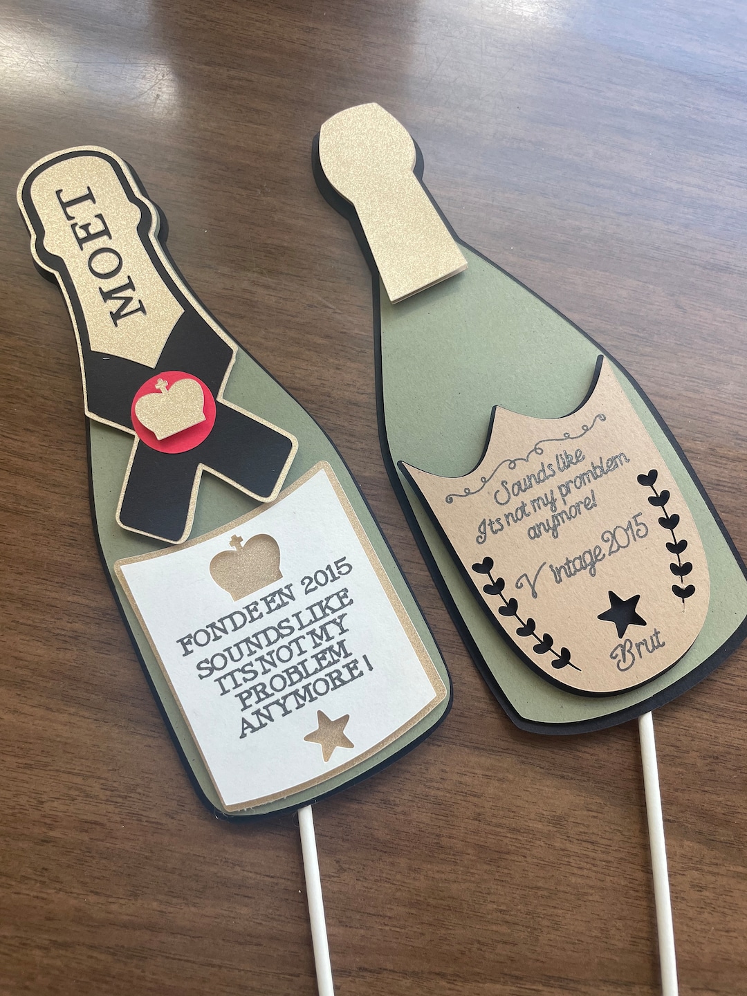 Champagne Cake Topper - Etsy