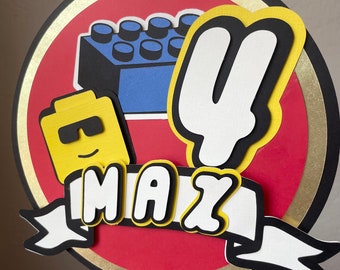 Printable Building Blocks Cake Topper Building Blocks Centerpieces ...