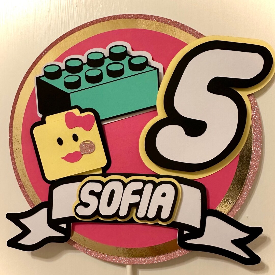 Girl Building Blocks Cake Topper - Etsy