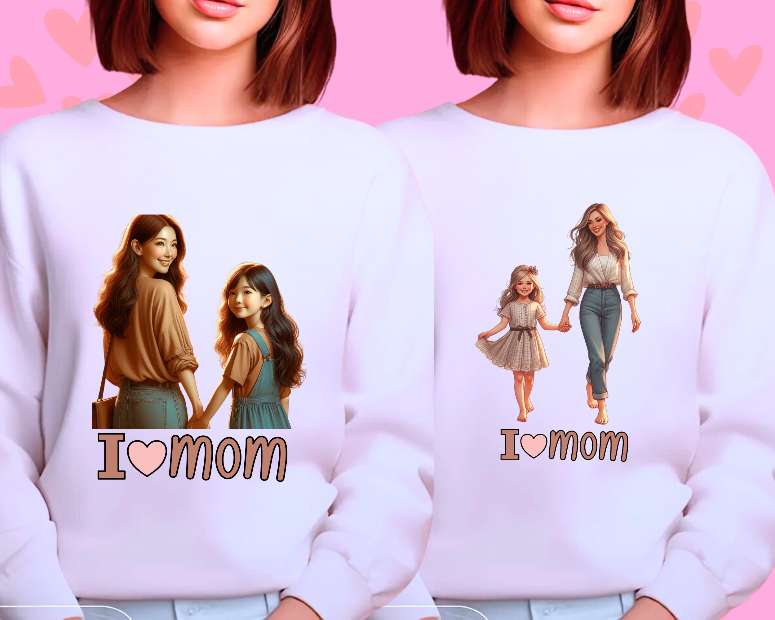 Mom and Daughter Png Image, Figure of Mother and Girl, Sublimation Mom ...