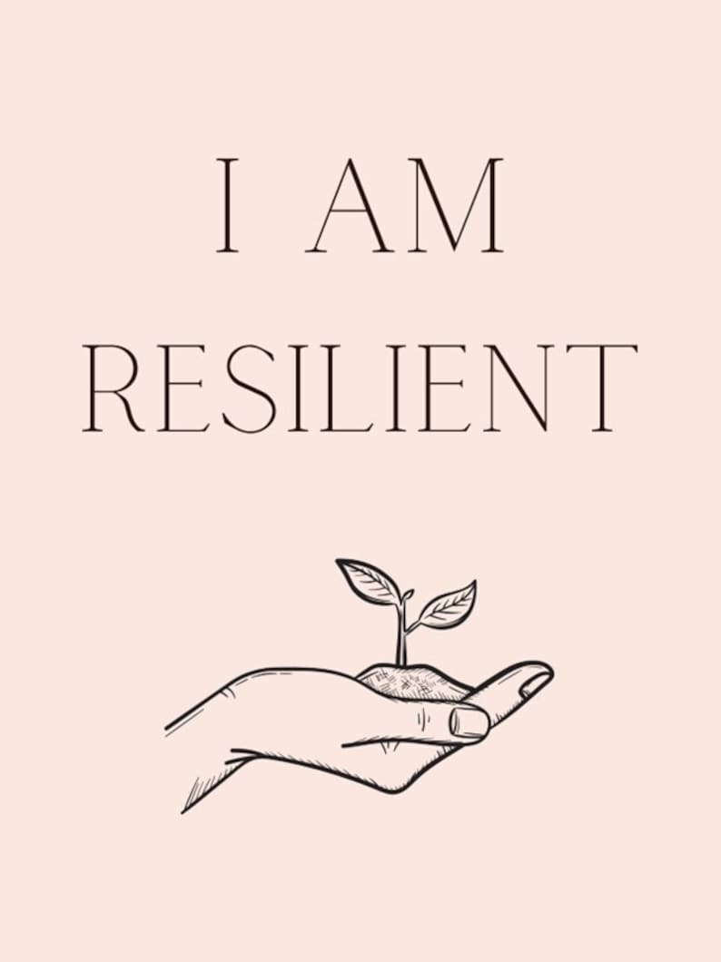 Positive Affirmations- I Am Resilient Poster Download Instant 18x24 - Etsy