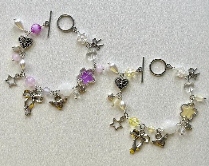 Matching Friendship Cluster Bracelets | Garden Floral Cottage Core ...