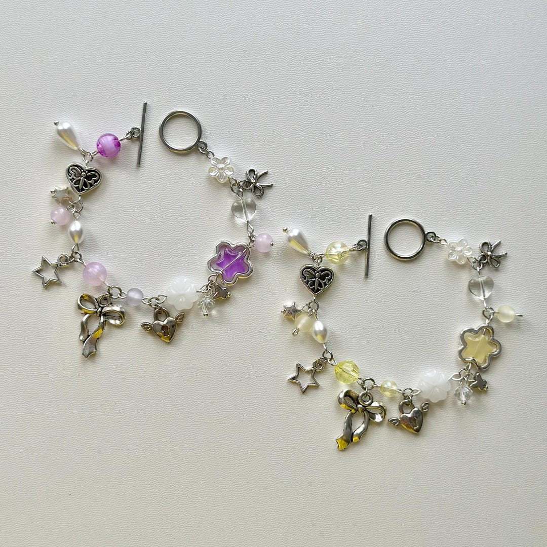 Matching Friendship Cluster Bracelets | Garden Floral Cottage Core ...