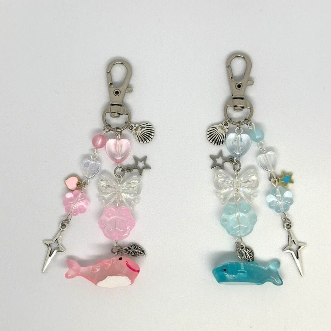 Matching Whaleshark Keychains Pink Blue Friendship Couple Set, Sealife ...