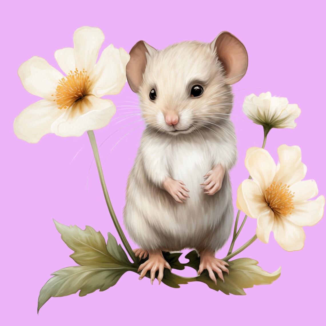 Mouse and Flowers Clipart - 10 High Quality Pngs, Transparent ...