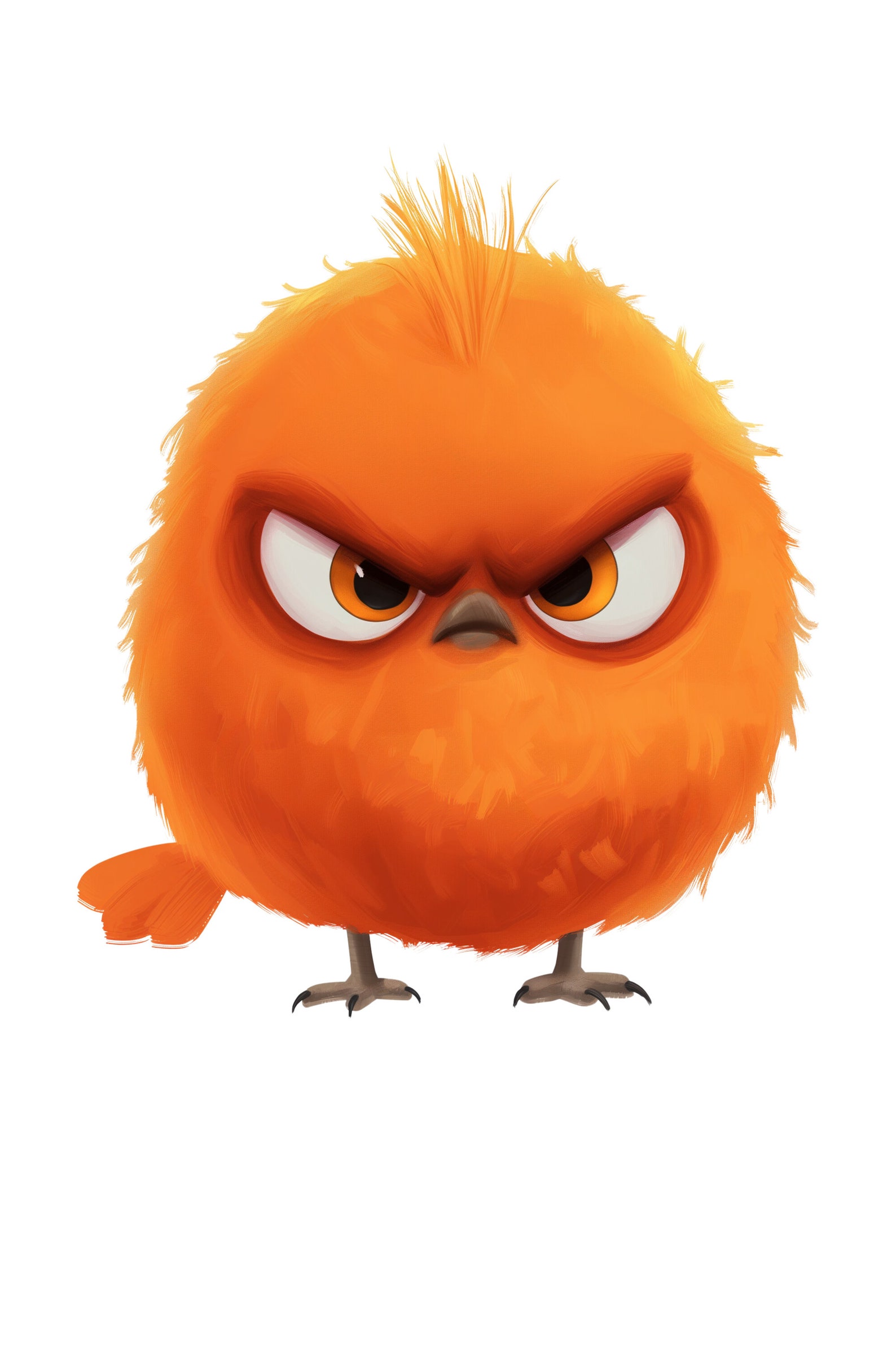 Set of 12 Orange Grumpy Birds Clipart: Digital Art, Watercolor Clipart ...