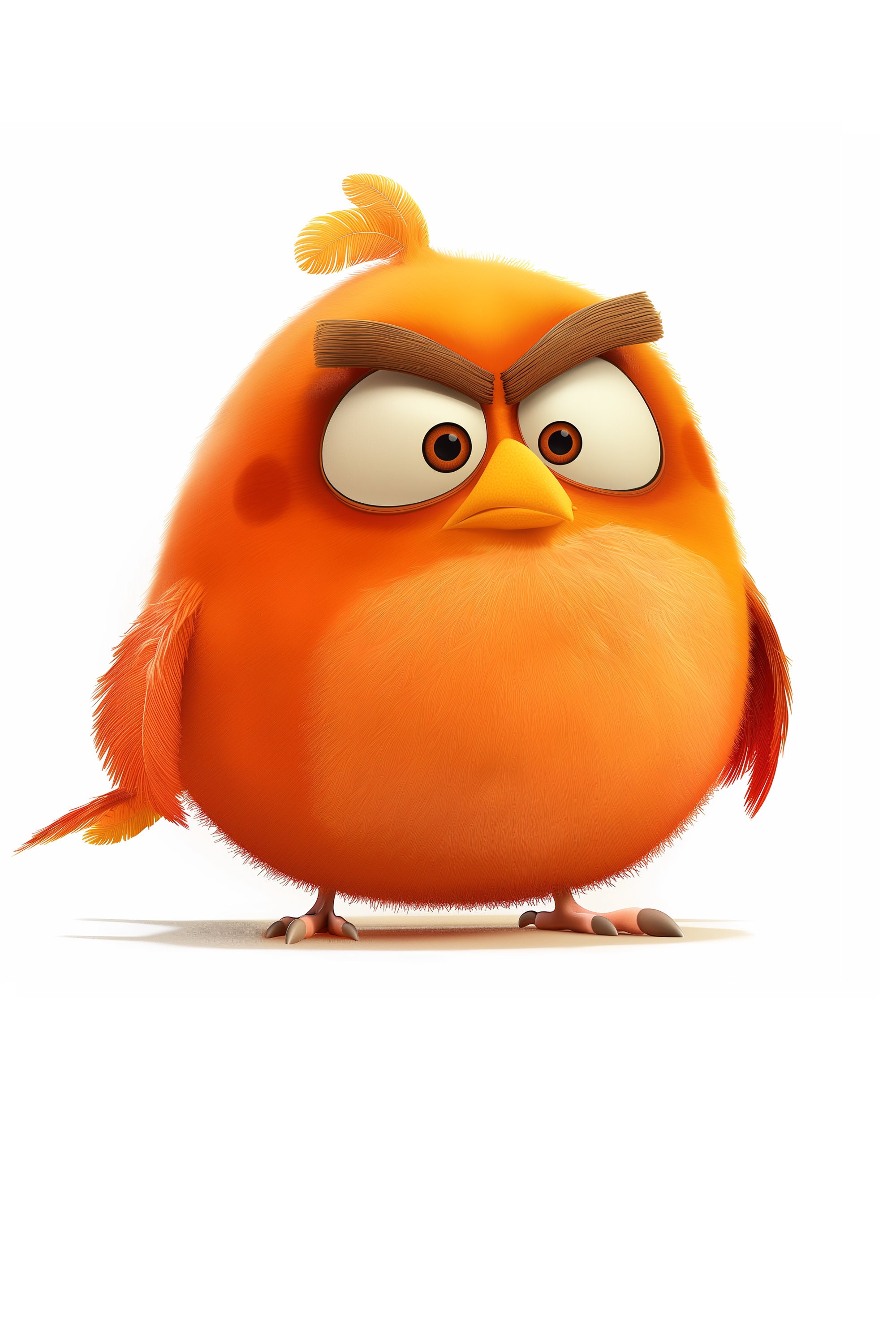 Set of 12 Orange Grumpy Birds Clipart: Digital Art, Watercolor Clipart, High-quality Pngs, Print ...