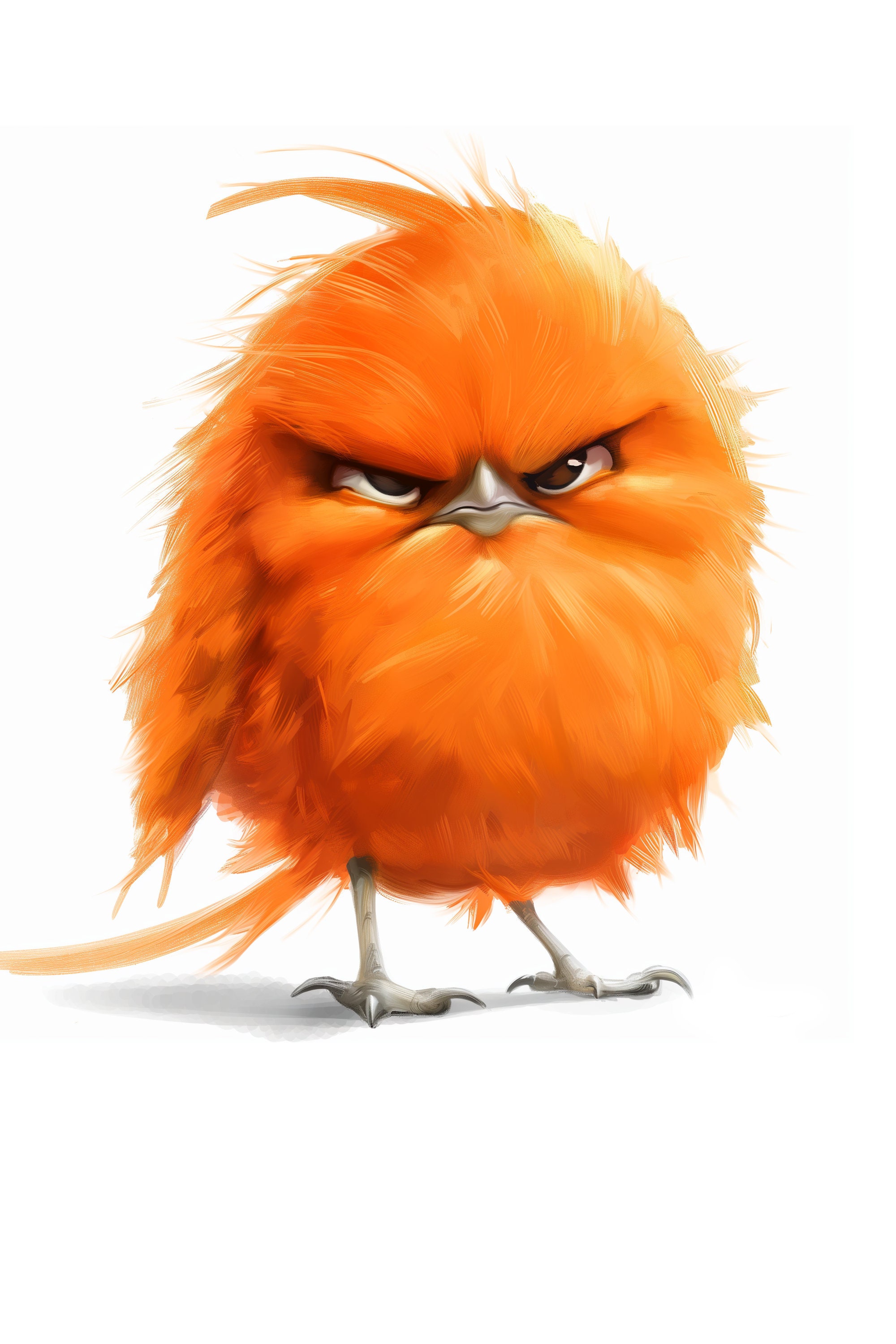 Set of 12 Orange Grumpy Birds Clipart: Digital Art, Watercolor Clipart ...