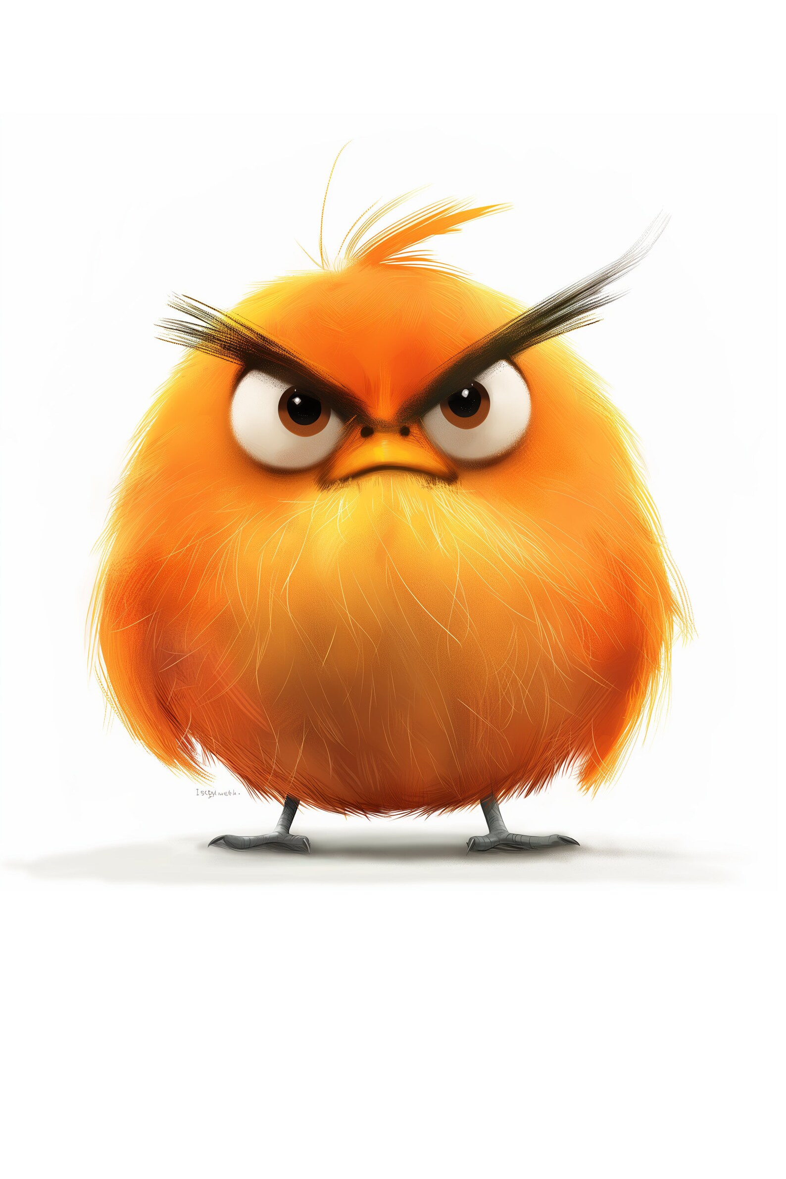 Set of 12 Orange Grumpy Birds Clipart: Digital Art, Watercolor Clipart ...