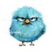 Set of 12 Grumpy Birds Clipart: Digital Art, Watercolor Clipart, High ...