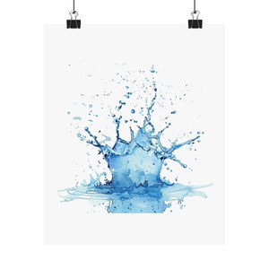 Minimalist Water Splash Poster Elegant Modern Wall Art for Home Decor ...