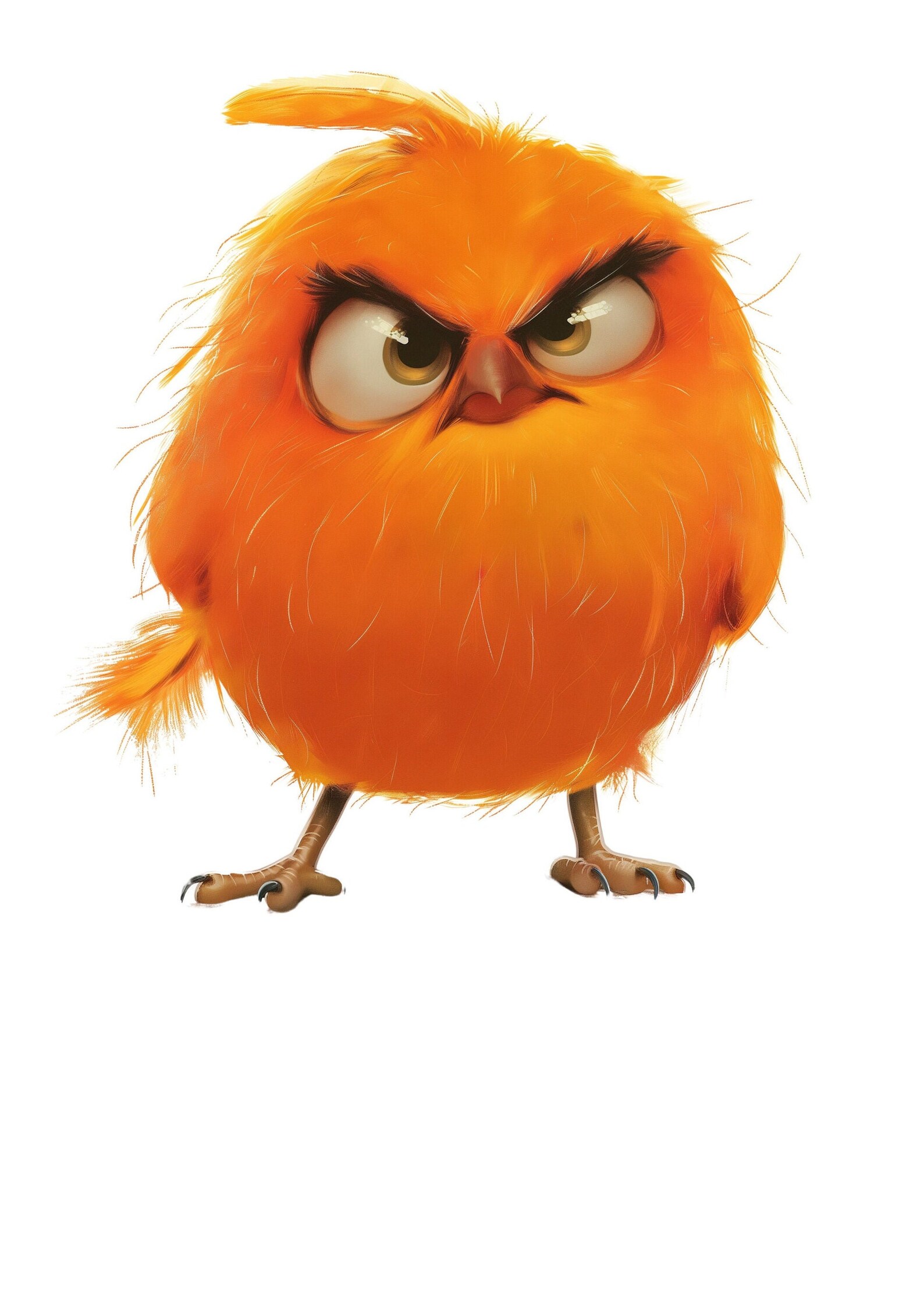 Set of 12 Orange Grumpy Birds Clipart: Digital Art, Watercolor Clipart ...