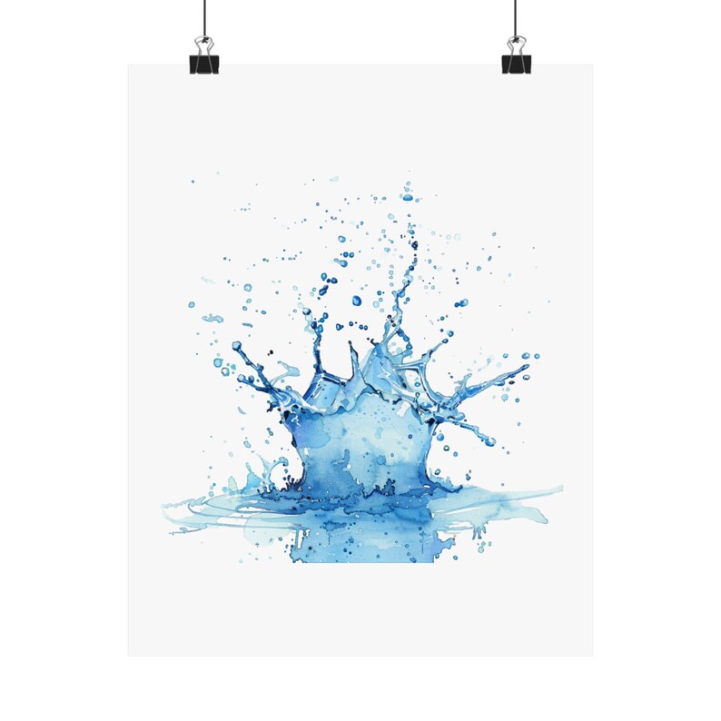 Minimalist Water Splash Poster Elegant Modern Wall Art for Home Decor ...