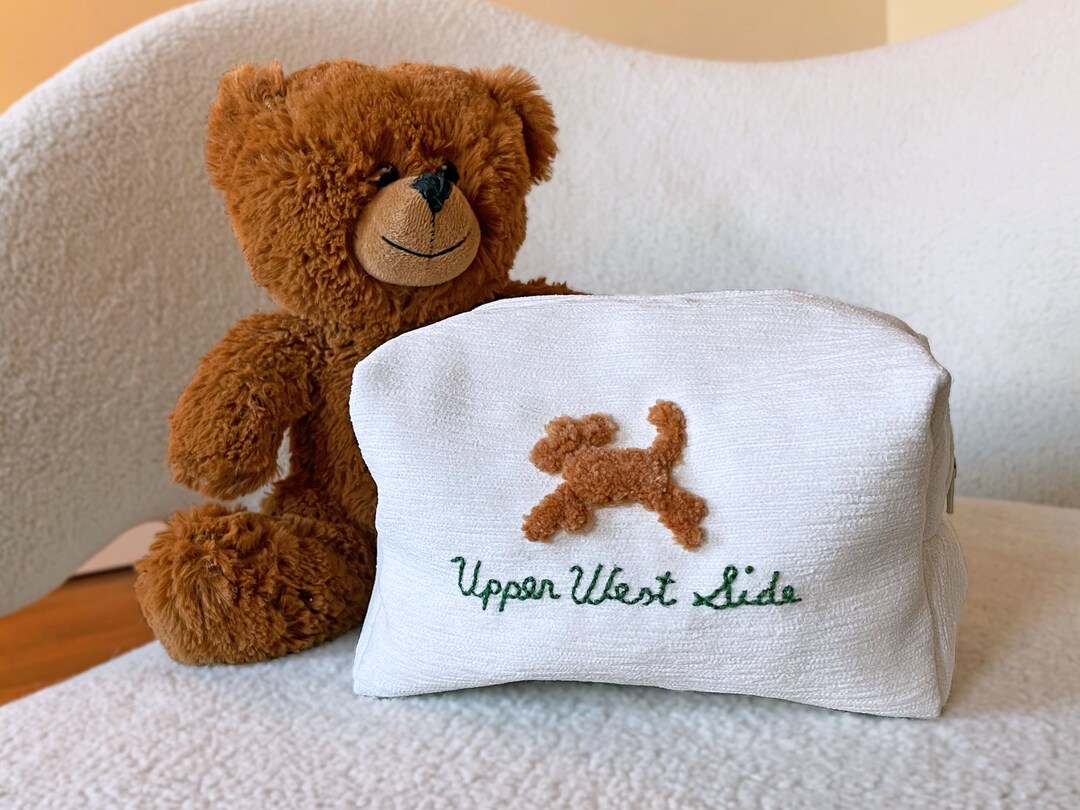 Personalized Upcycled doodle Dog Hand Embroidery Monogrammed Name Bag ...