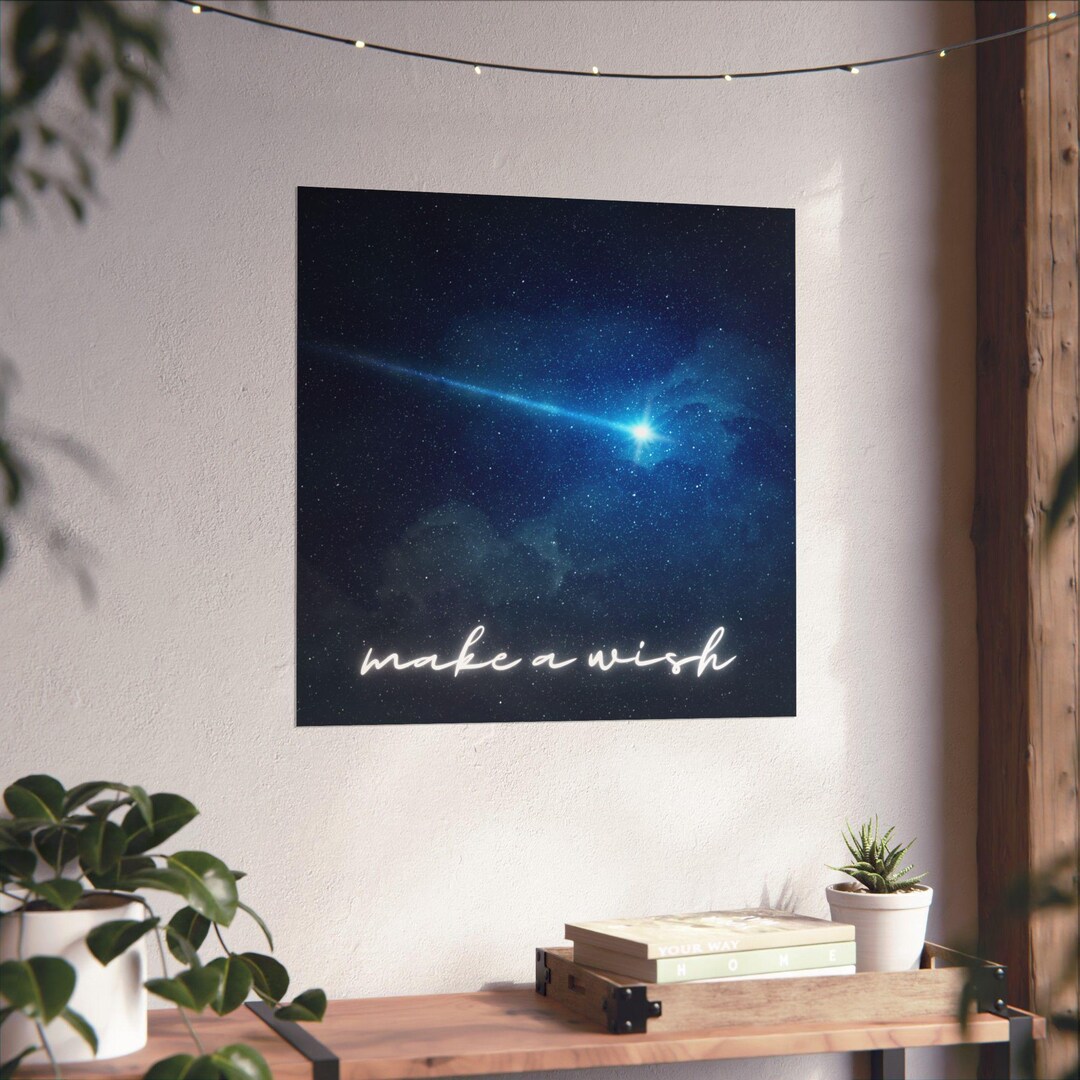 Shooting Star Poster, Make a Wish Wall Art, Matte Vertical Print ...