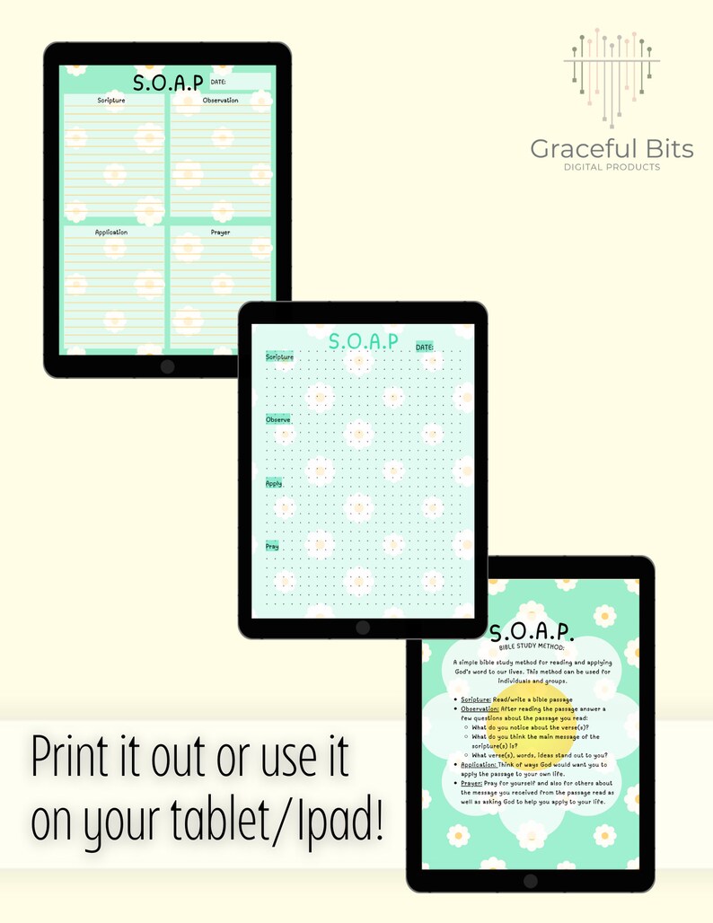 S.O.A.P Bible Study Printable Template Study Tool - Etsy