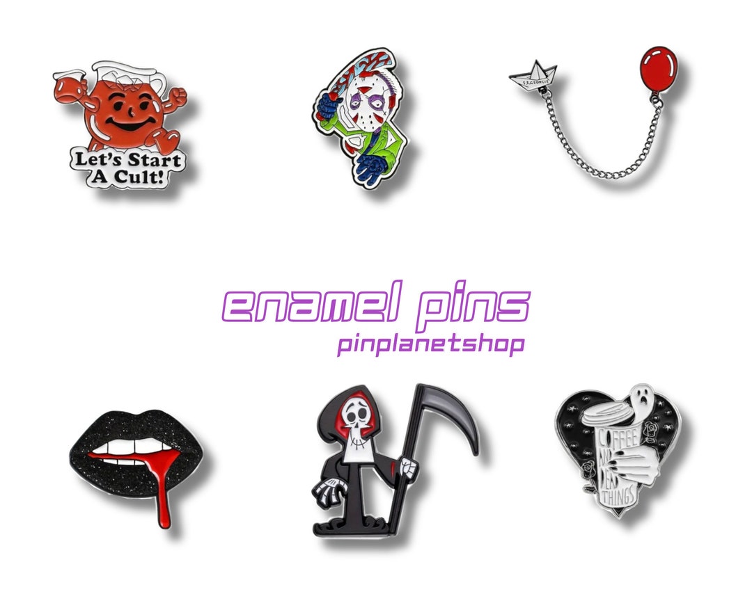 Horror Enamel Pins - Dark Humor Pins, Coffee Enamel Pins, Scary Pin ...