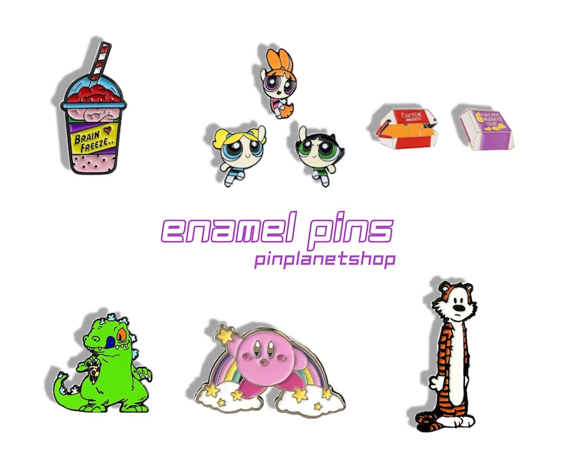 90s Cartoon Pins Y2K Enamel Pins Funny Brooch Character Enamel Pin Hat ...