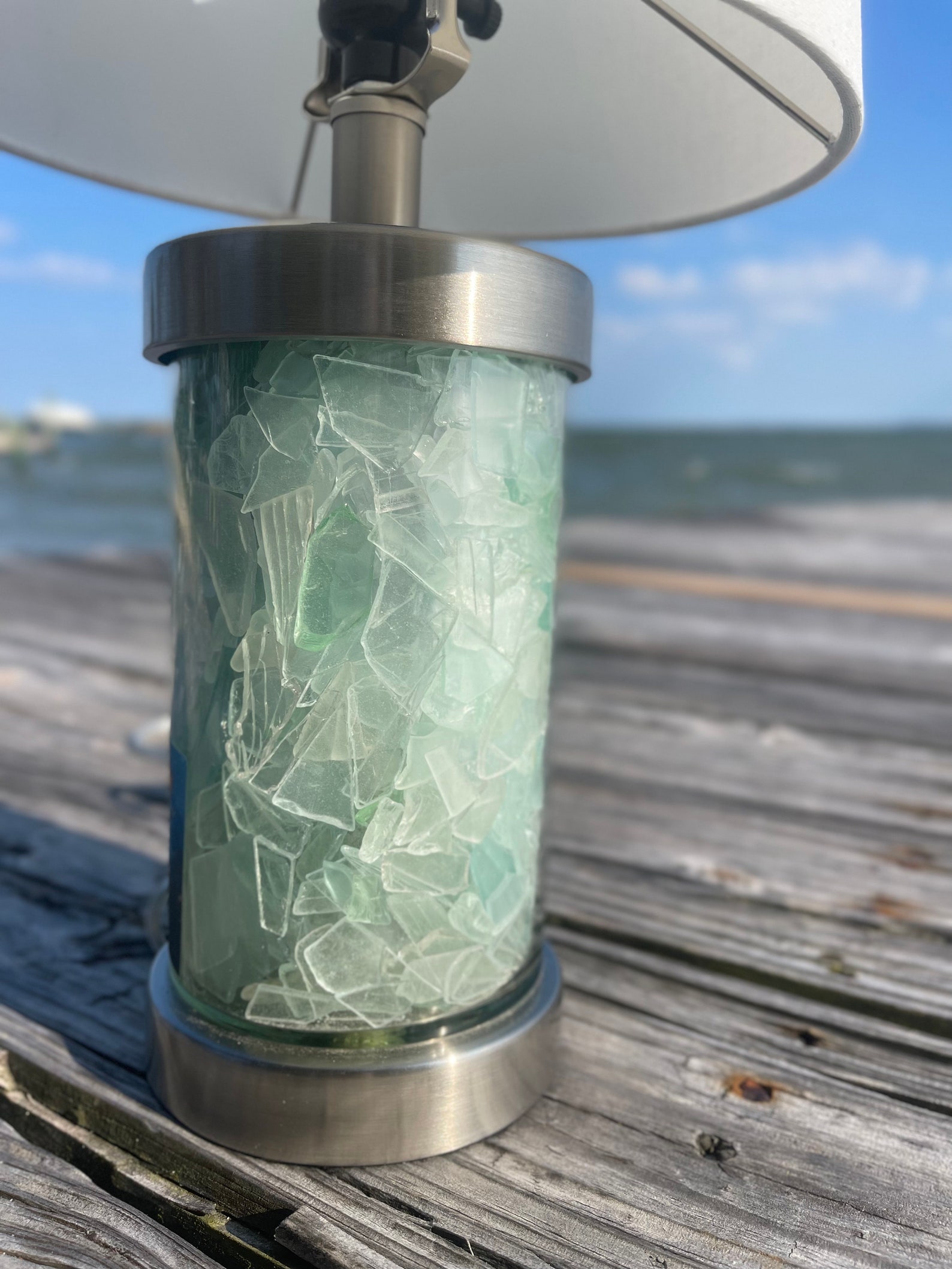 Chesapeake Bay Sea Glass Lamp - Etsy