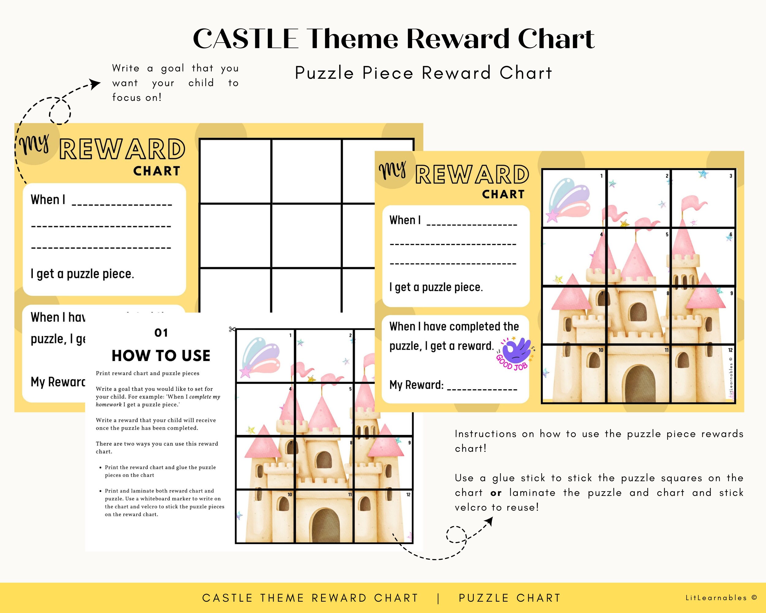 Princess Castle Theme Reward Chart Bundle | Toddler Reward Chart ...