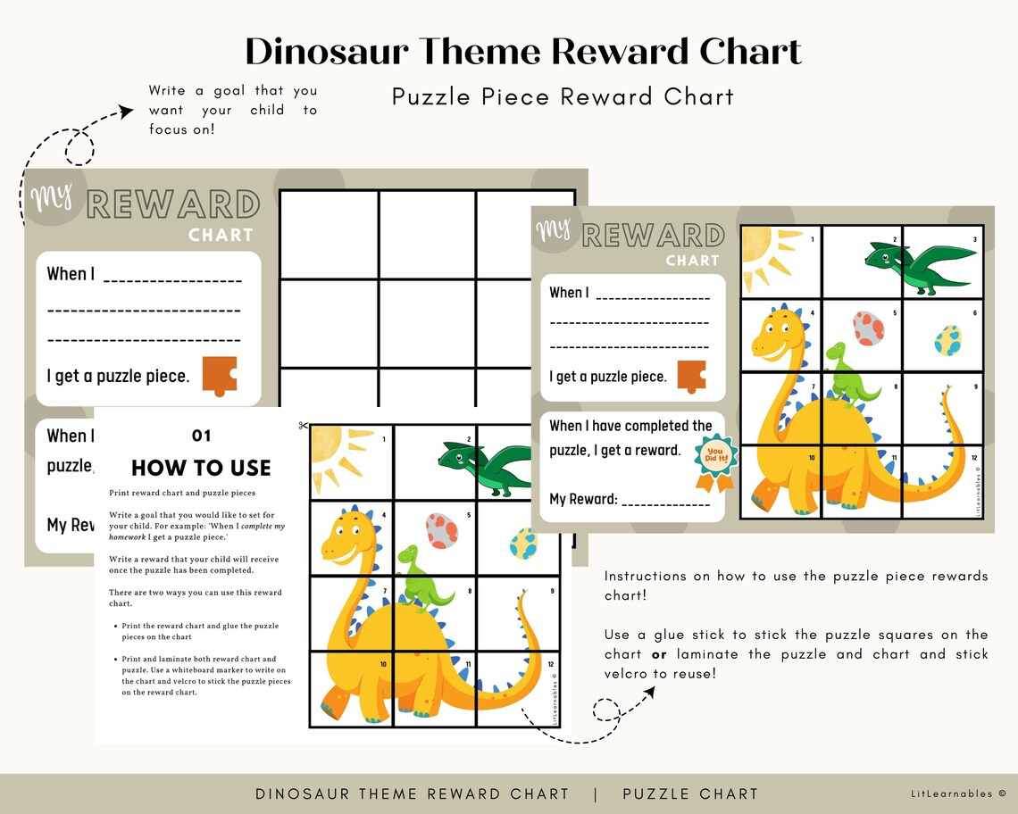 Dinosaur Reward Chart Bundle Toddler Reward Chart Classroom Behavior Chart for Kids Printable ...