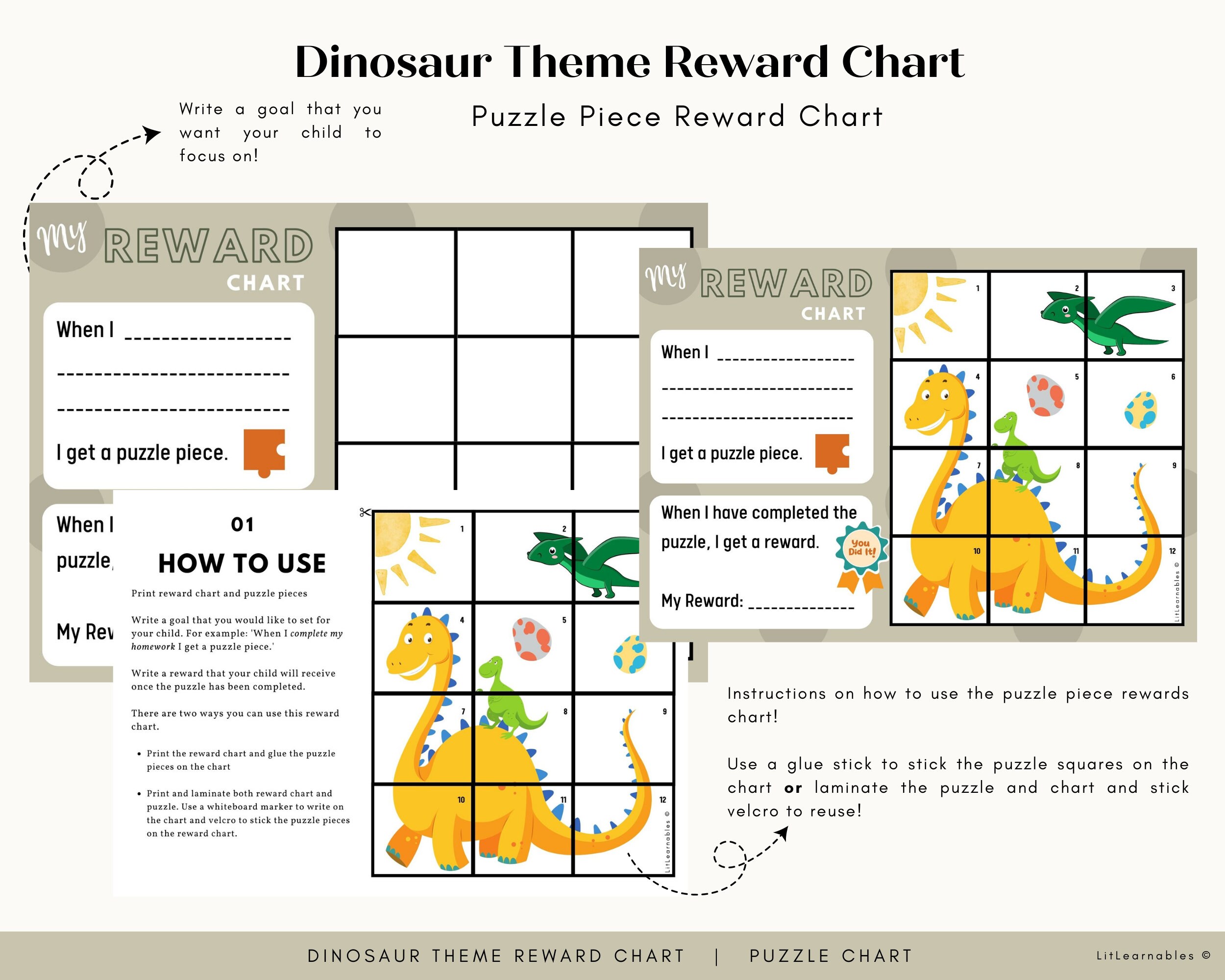 Dinosaur Reward Chart Bundle | Toddler Reward Chart | Classroom ...