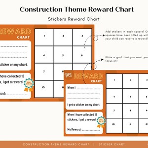 Construction Sticker Reward Chart | Toddler Reward Chart | Classroom ...
