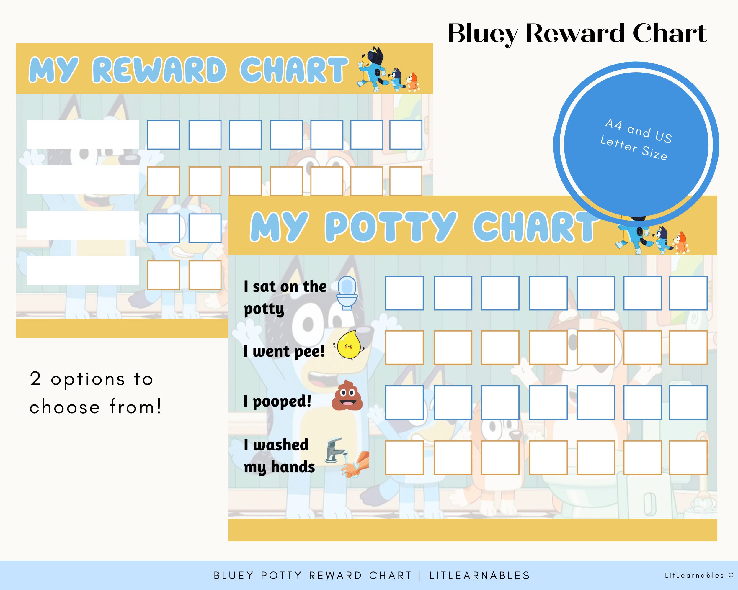 BLUEY Potty Chart Editable Reward Chart Printable - Etsy Australia