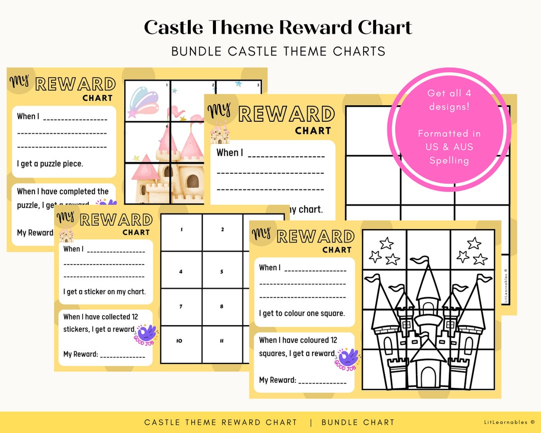 Princess Castle Theme Reward Chart Bundle | Toddler Reward Chart ...