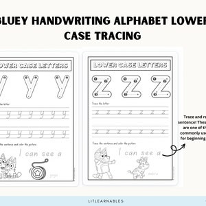 BLUEY Handwriting and Reading Practice, Preschool Learning, Letter ...