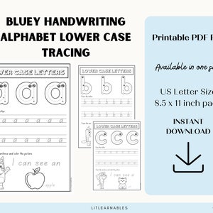 BLUEY Handwriting and Reading Practice, Preschool Learning, Letter ...