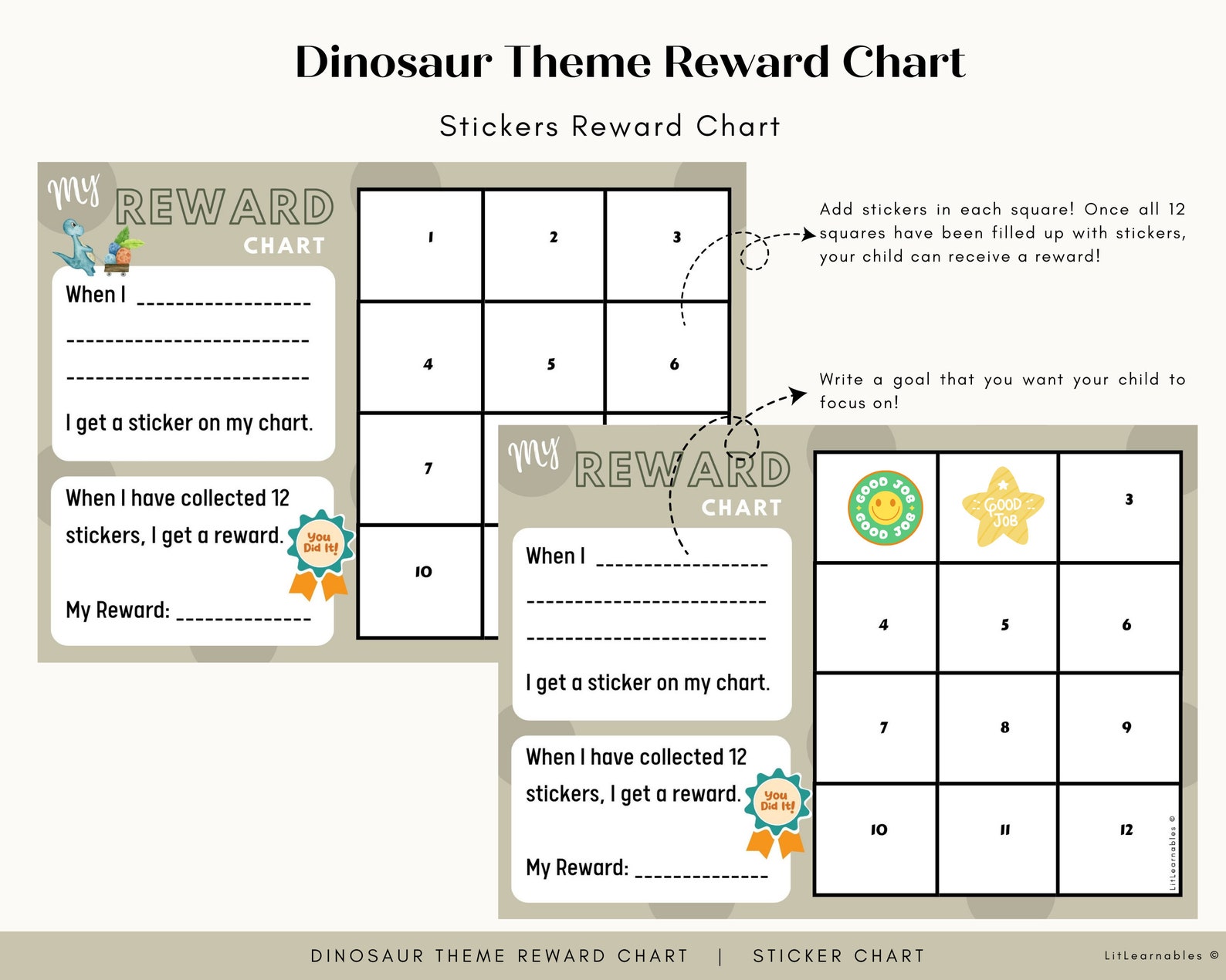 Dinosaur Reward Chart Bundle | Toddler Reward Chart | Classroom ...