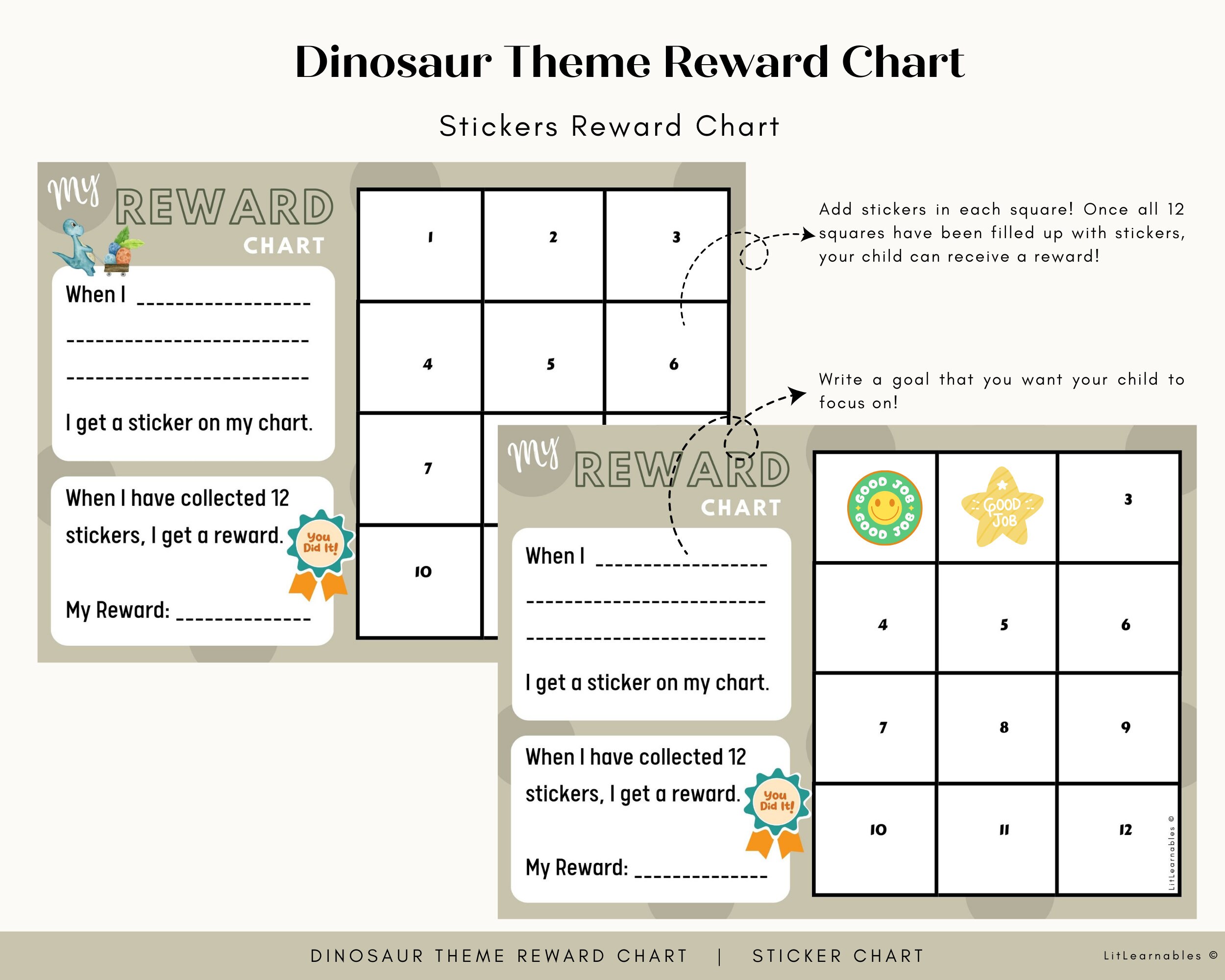 Dinosaur Reward Chart Bundle | Toddler Reward Chart | Classroom ...