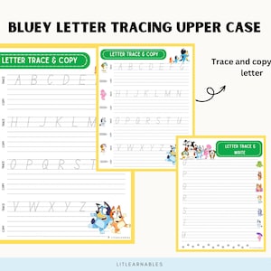 BLUEY Handwriting Preschool Learning, Letter Tracing, Learn to Write ...