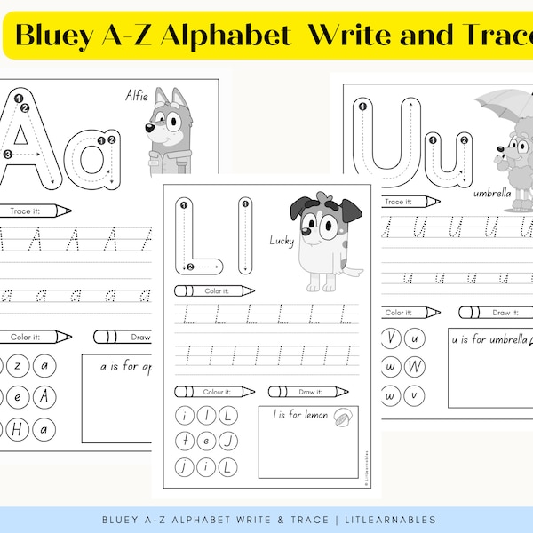 Bluey Writing - Etsy UK