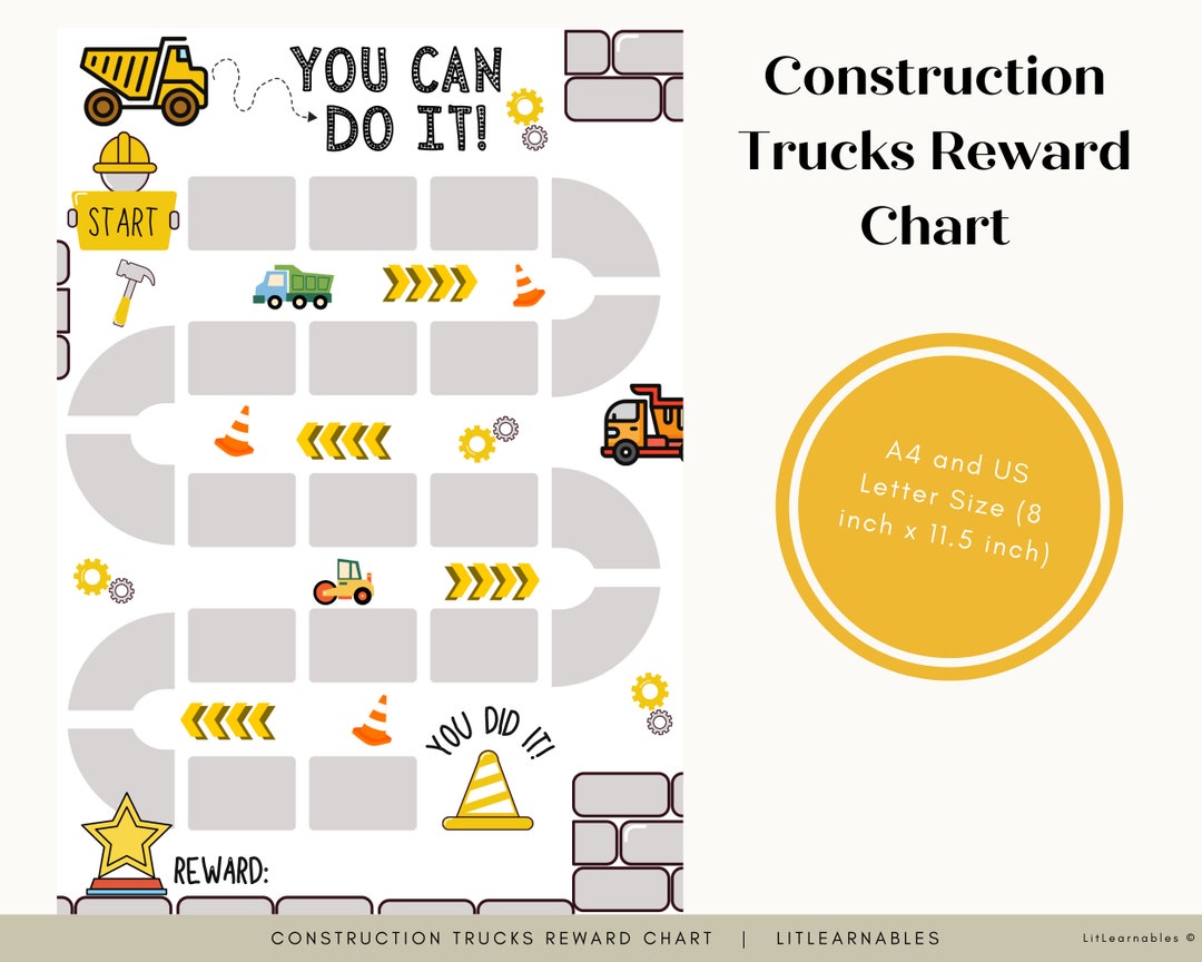 Construction Reward Chart | Toddler Reward Chart | Classroom Behavior ...