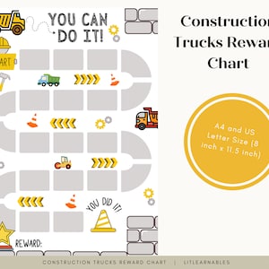 Construction Reward Chart | Toddler Reward Chart | Classroom Behavior ...