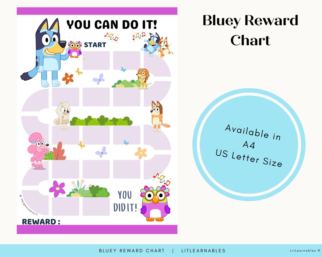 BLUEY & Chattermax Reward Chart | Editable| Toddler Reward Chart ...