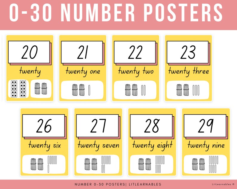Bright Classroom 0-30| Number Poster | Alphabet Posters | Colorful ...