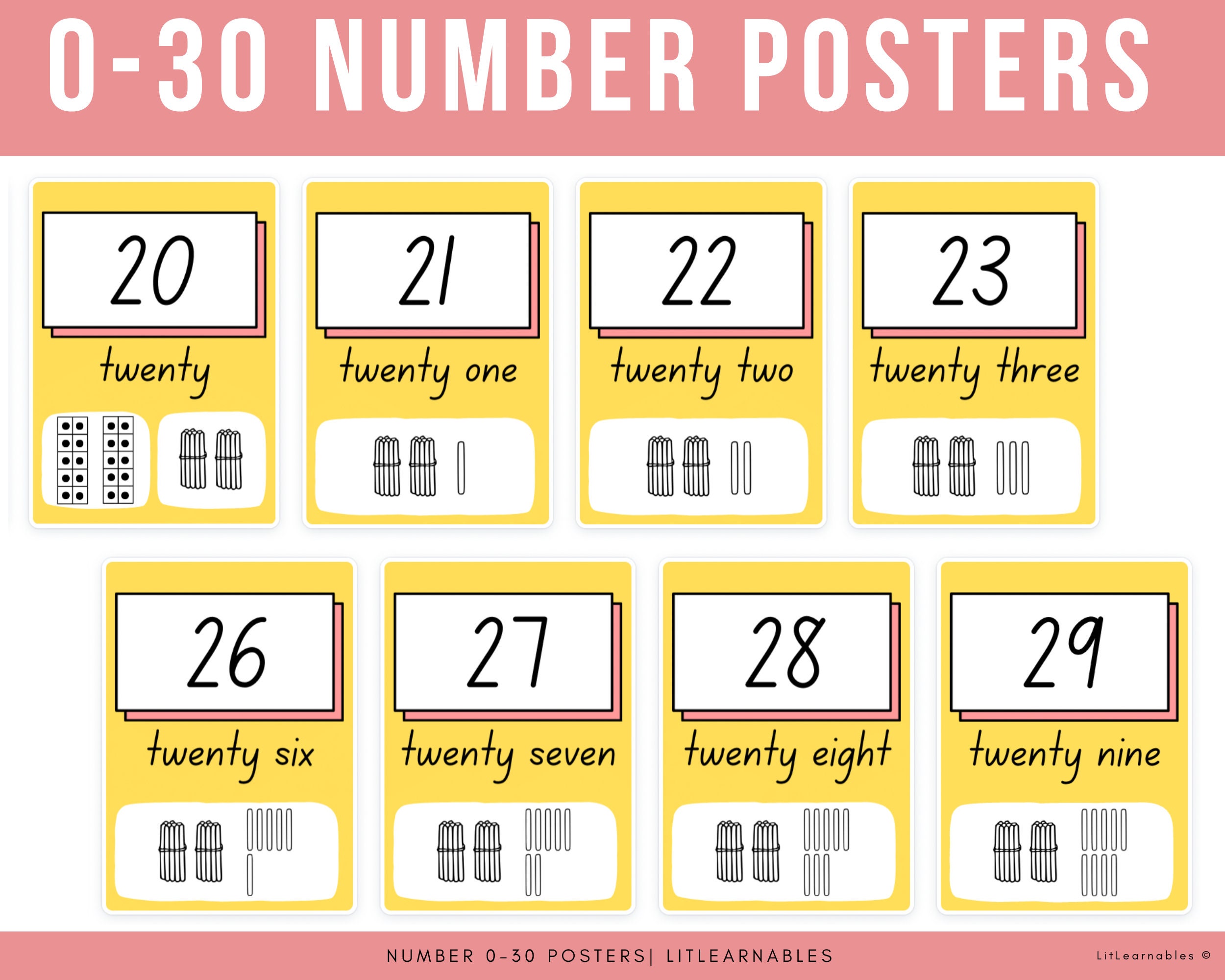Bright Classroom 0-30| Number Poster | Alphabet Posters | Colorful ...