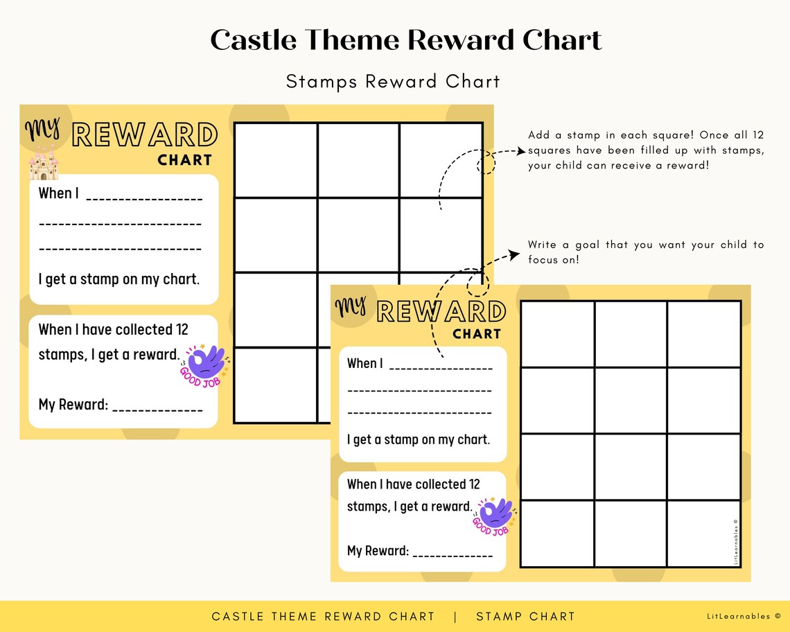 Princess Castle Theme Reward Chart Bundle | Toddler Reward Chart ...