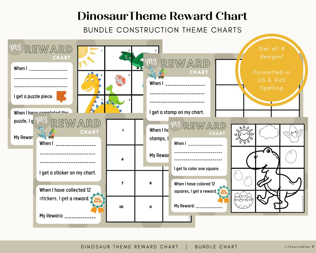 Dinosaur Reward Chart Bundle | Toddler Reward Chart | Classroom ...