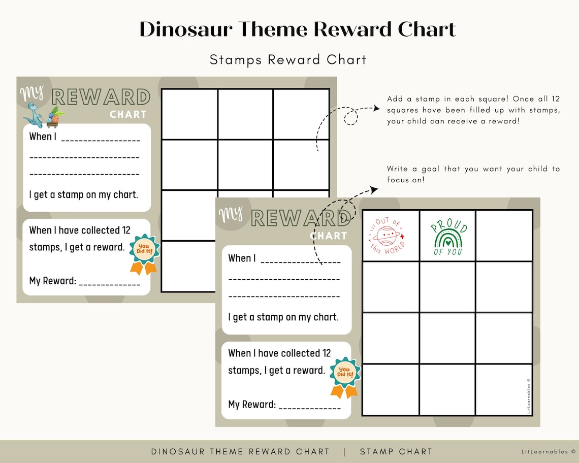 Dinosaur Reward Chart Bundle | Toddler Reward Chart | Classroom ...