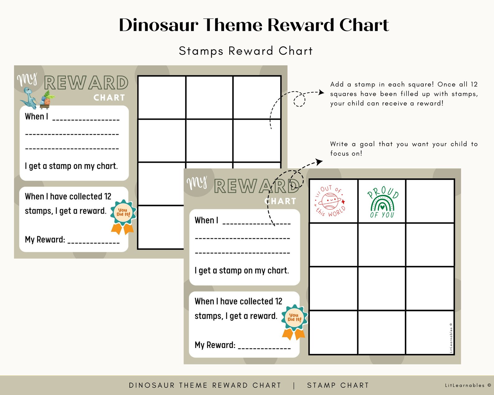 Dinosaur Reward Chart Bundle | Toddler Reward Chart | Classroom ...